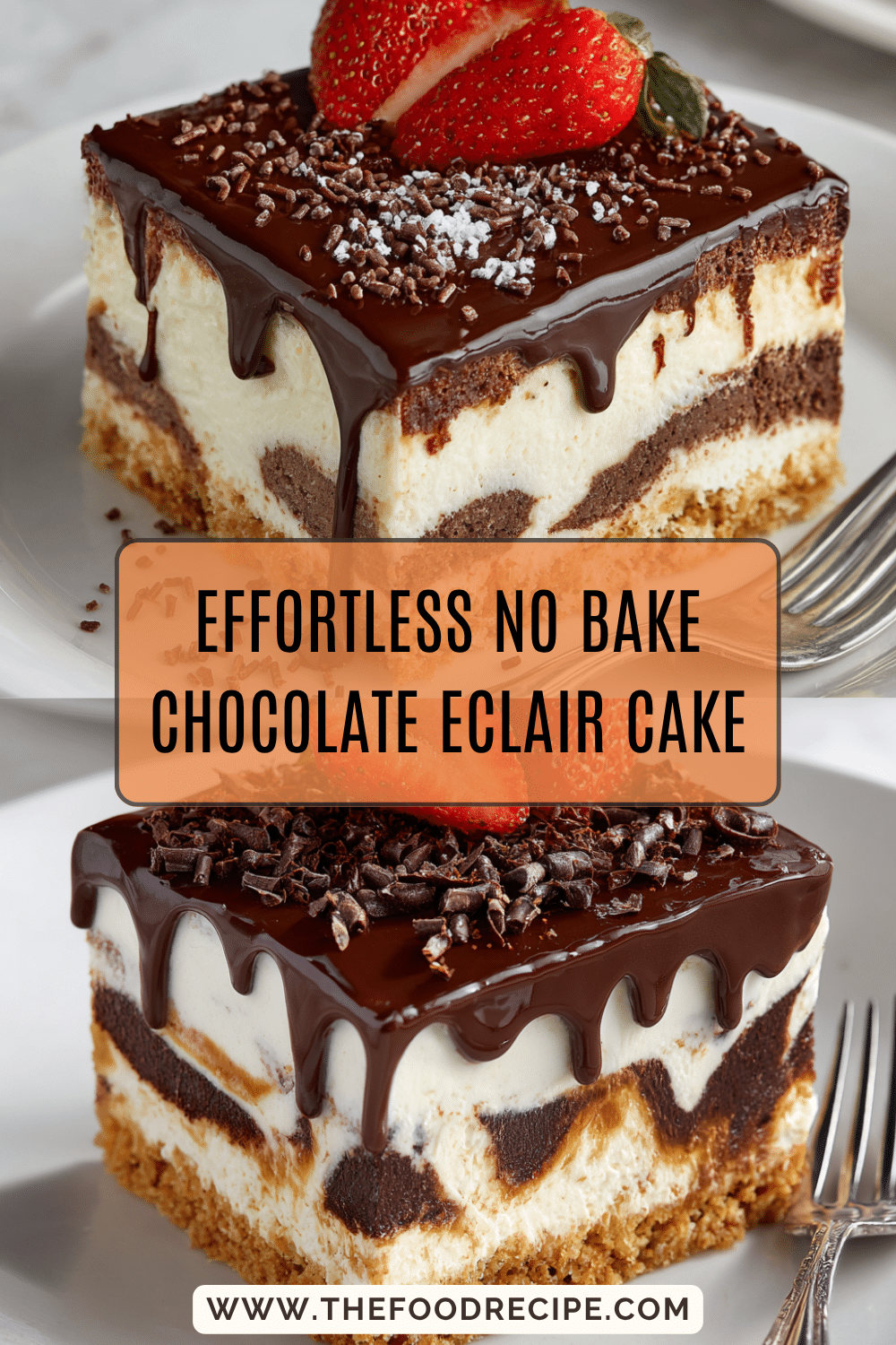NO BAKE CHOCOLATE ECLAIR CAKE Recipe - Easy, Creamy & Delicious