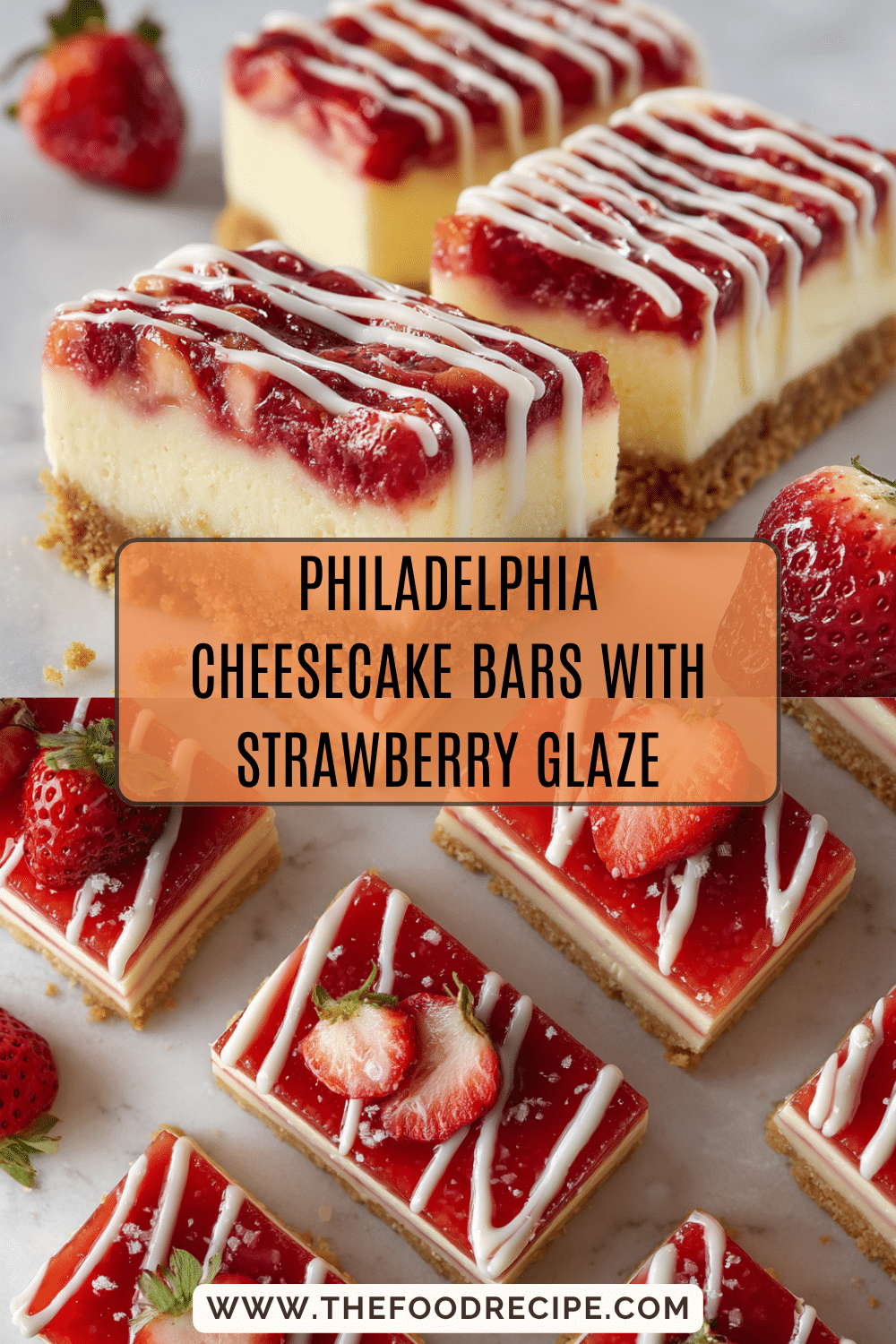 Philadelphia Cheesecake Bars: Creamy Cheesecake & Strawberry Topping Recipe