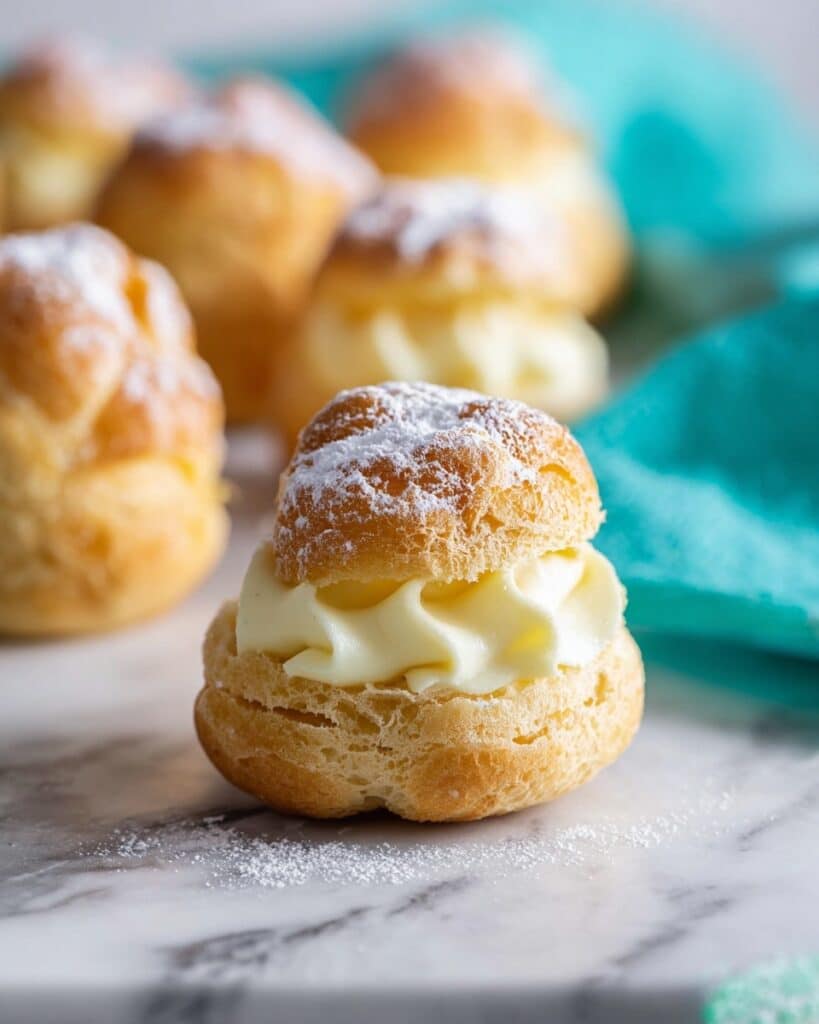 Cream Puffs with Rich Pastry Cream and Fluffy Choux Pastry