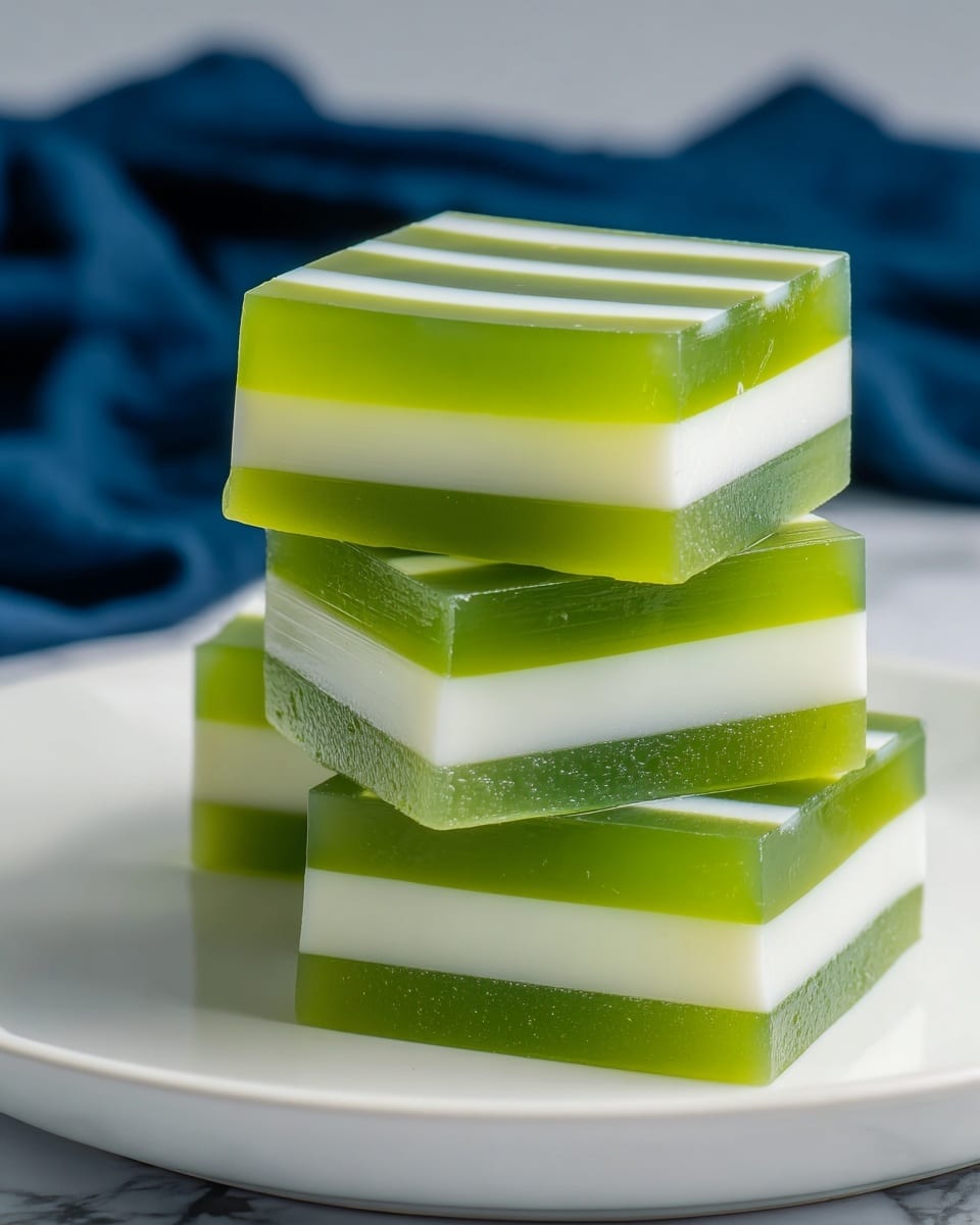 Vietnamese Coconut Pandan Jelly Dessert - Refreshing & Delicious