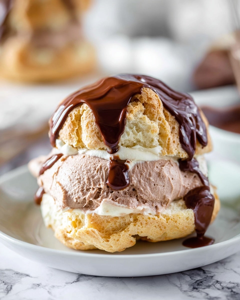 Chocolate Cream Puffs with Cocoa Whipped Cream & Ganache